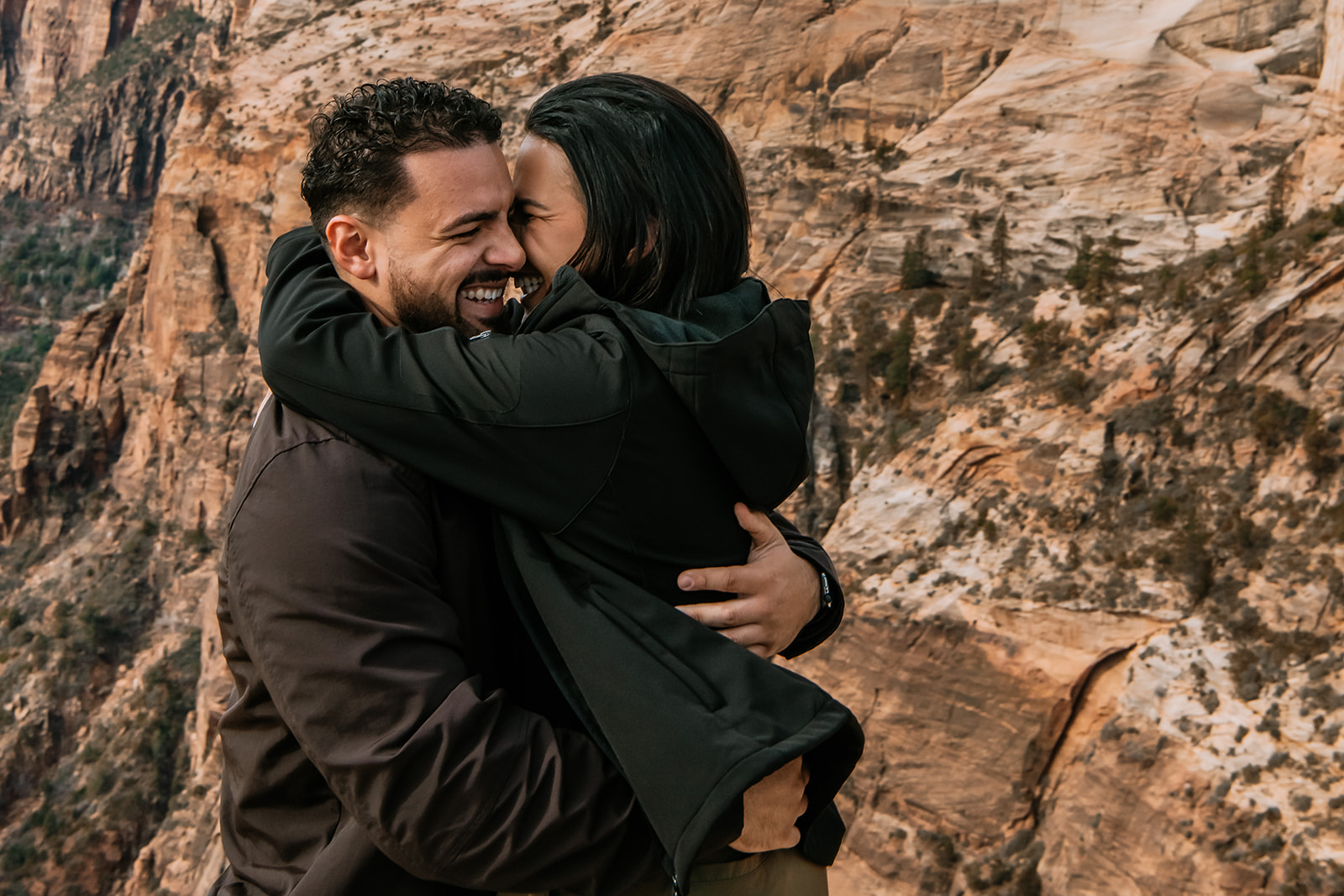 Epic Zion National Park Engagement Photos | Angel's Landing Surprise ...
